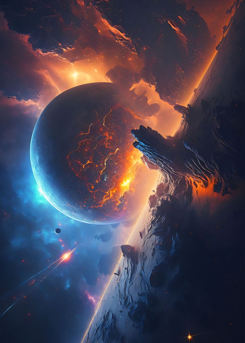 'Planet Explosion ' Poster, picture, metal print, paint by Nathan Ponty ...