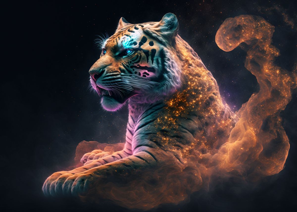 'Spirit Animal Tiger' Poster by Jiri Hodecek | Displate