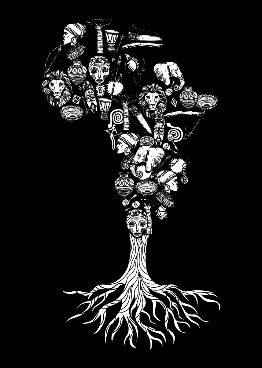 'African Roots Traditional' Poster, picture, metal print, paint by ...