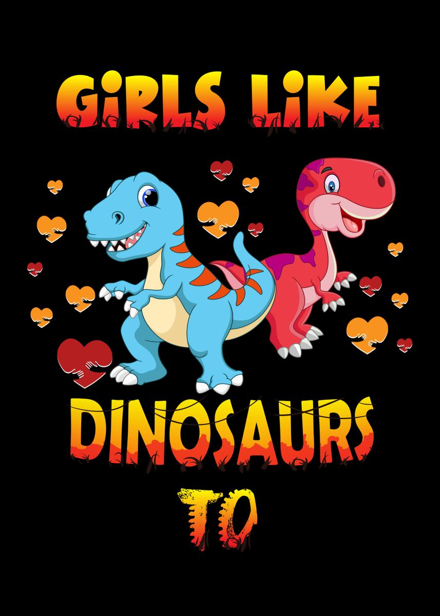 'Dinosaur Animal Cute Quote' Poster, picture, metal print, paint by ...
