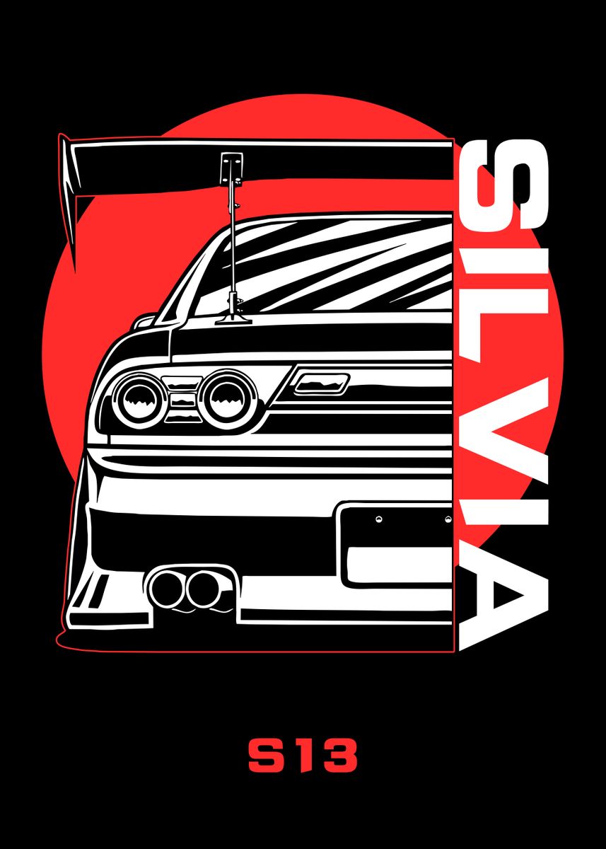 'Nissan Silvia s13' Poster, picture, metal print, paint by Faissal ...