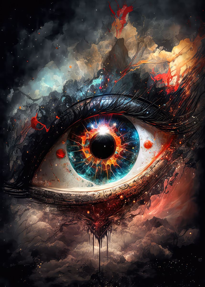 'Interstellar Eye' Poster, picture, metal print, paint by Funny Fur ...
