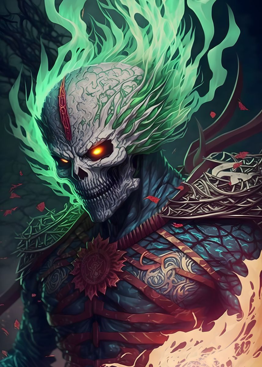 'Demonic Inferno Warlord' Poster, picture, metal print, paint by ...