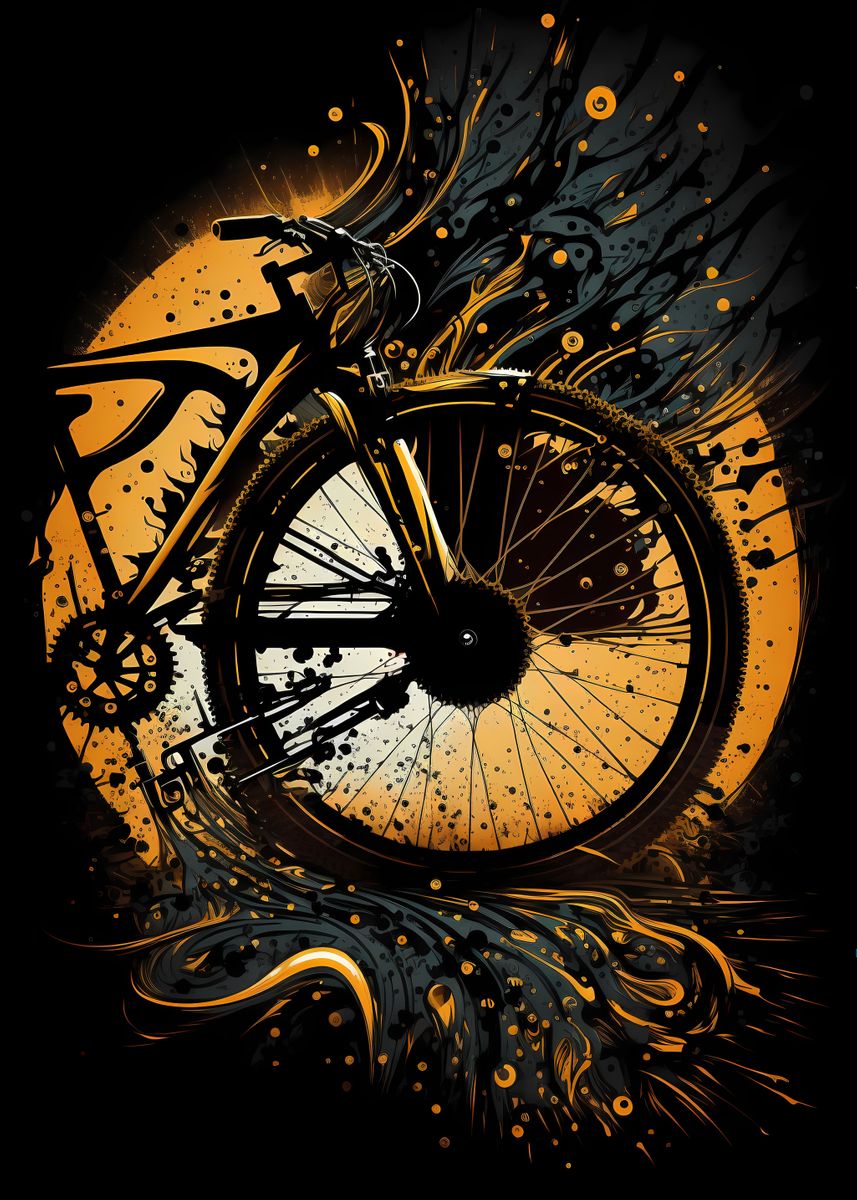 'Bicycle Splash Art' Poster by LaLou | Displate