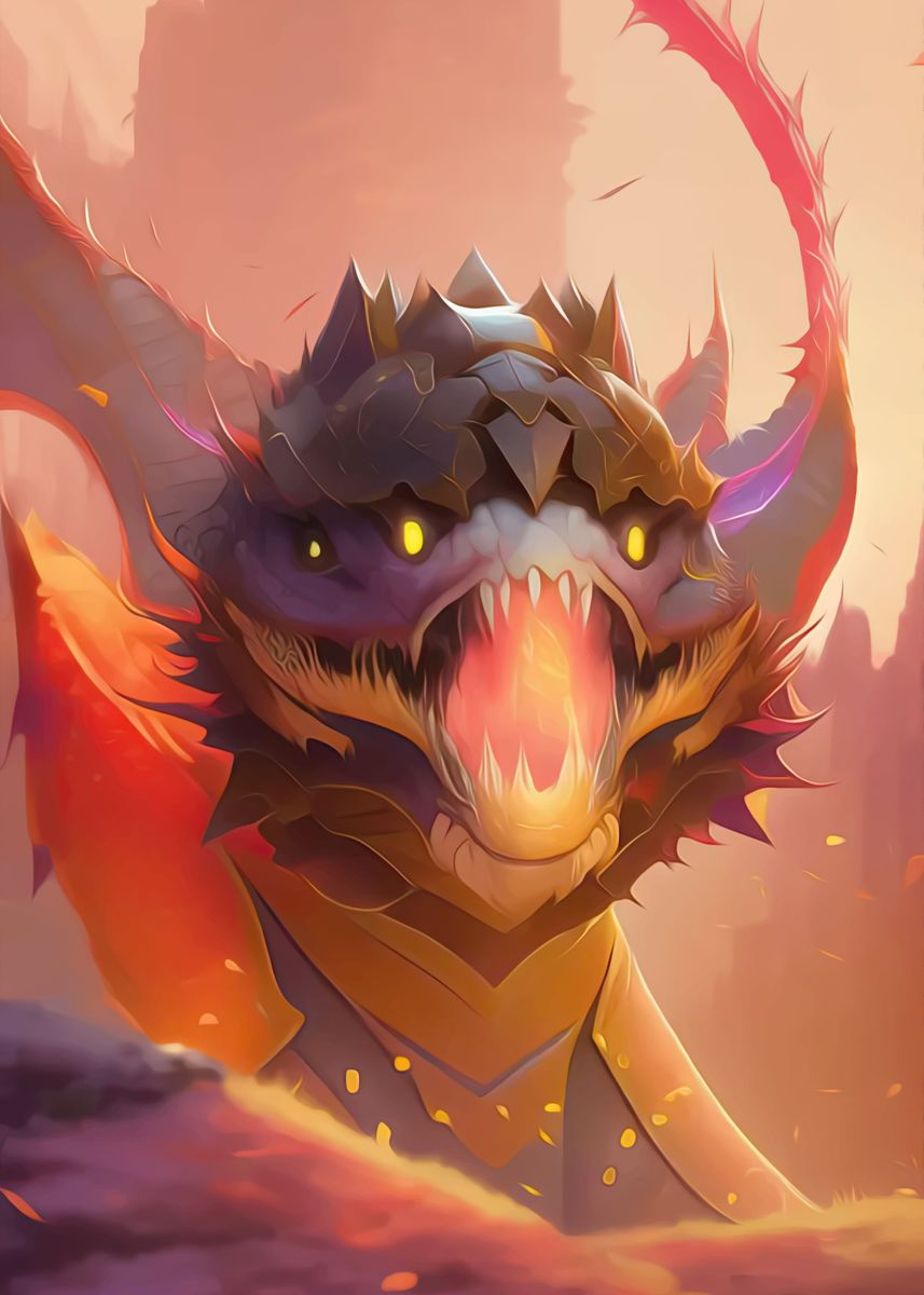 'Elder Dragon Fantasy' Poster, picture, metal print, paint by amelie ...