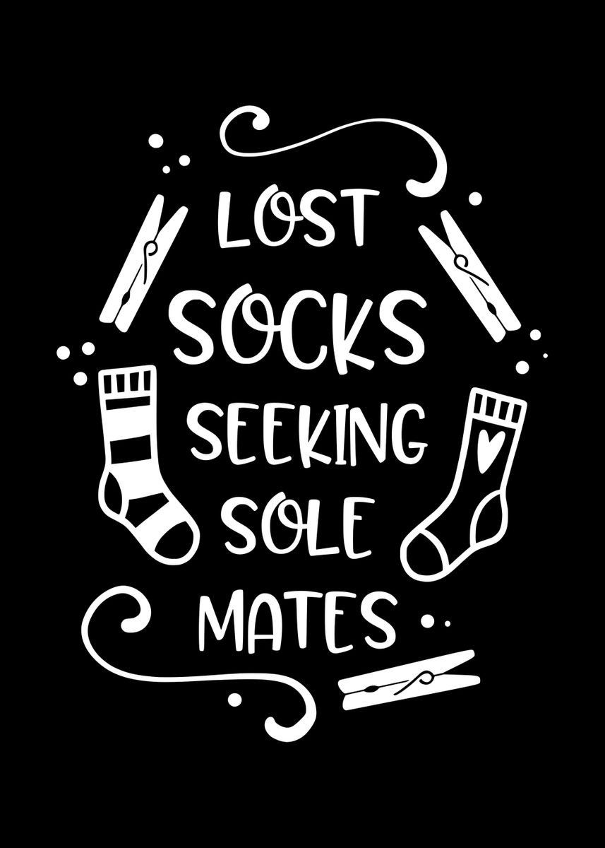 'Lost socks' Poster, picture, metal print, paint by Juliana RW | Displate