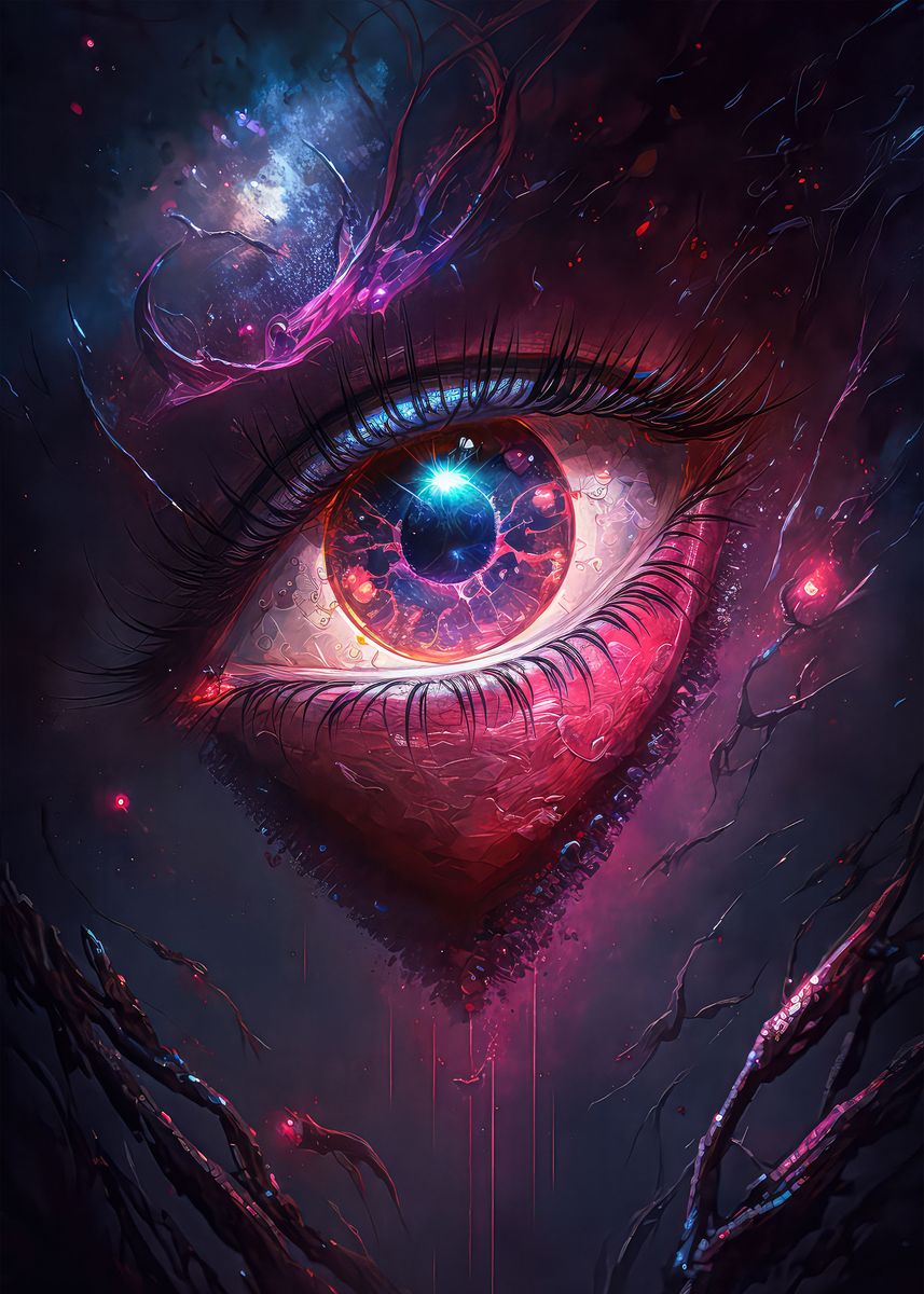 'Flame Phoenix Eye' Poster, picture, metal print, paint by Funny Fur ...