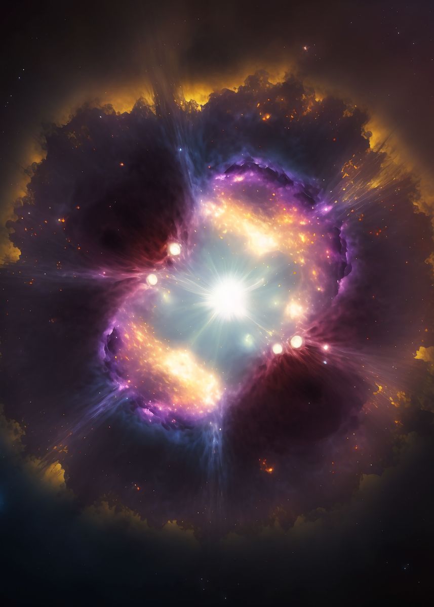 'Colorful galaxy' Poster, picture, metal print, paint by Oleksandr ...