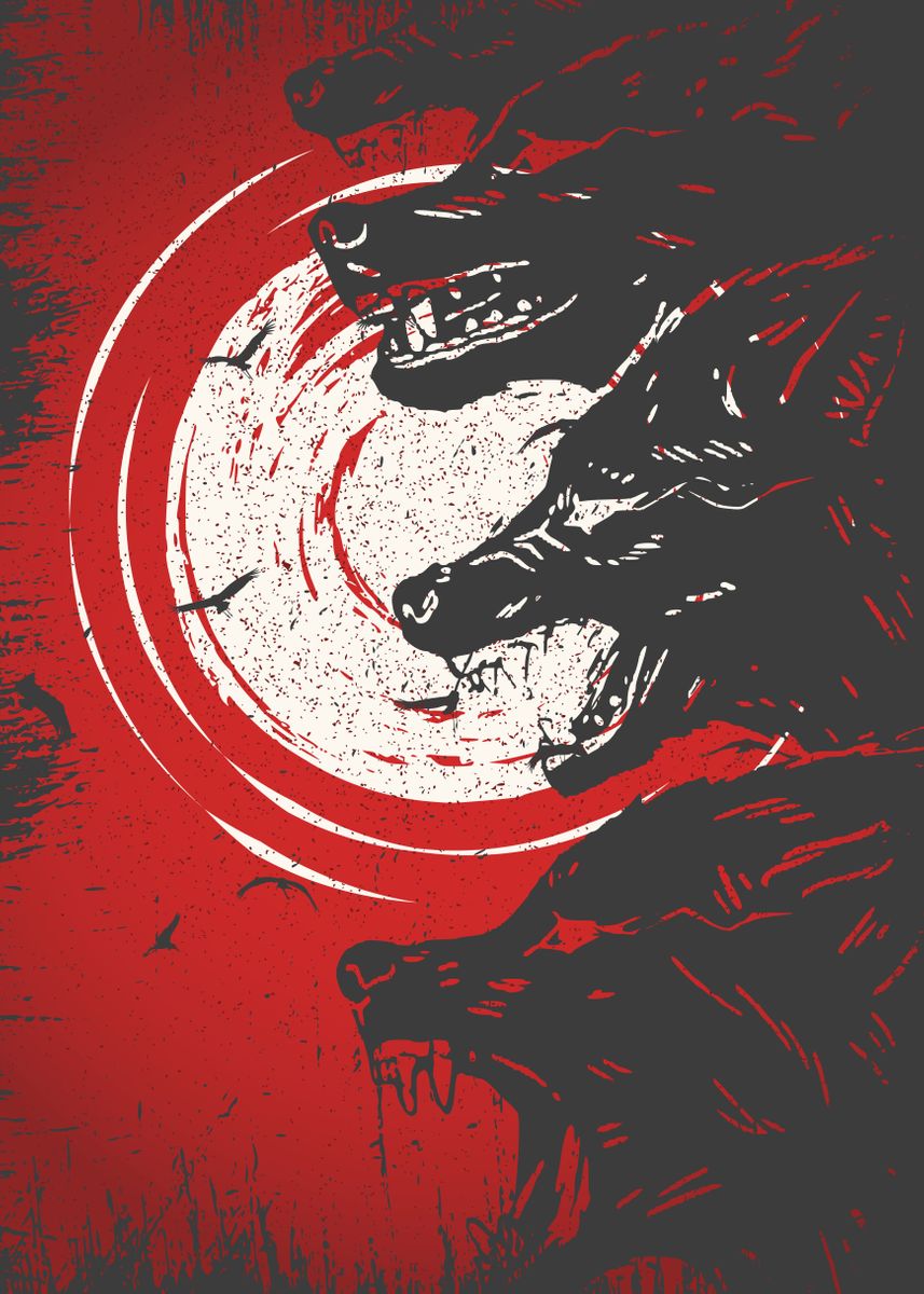 'Wolf Bloody night ' Poster, picture, metal print, paint by OTASTD ...