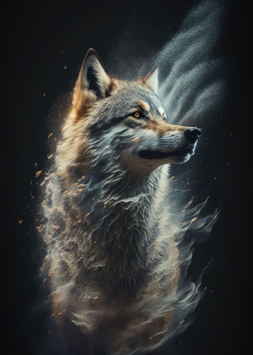 'A Sandy Wind Wolf' Poster, picture, metal print, paint by Michael ...