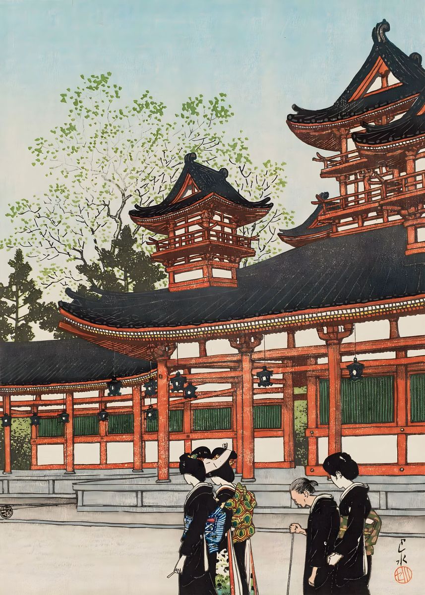 'Ukiyo e Taikyoku Hall 1922' Poster, picture, metal print, paint by kagezami | Displate