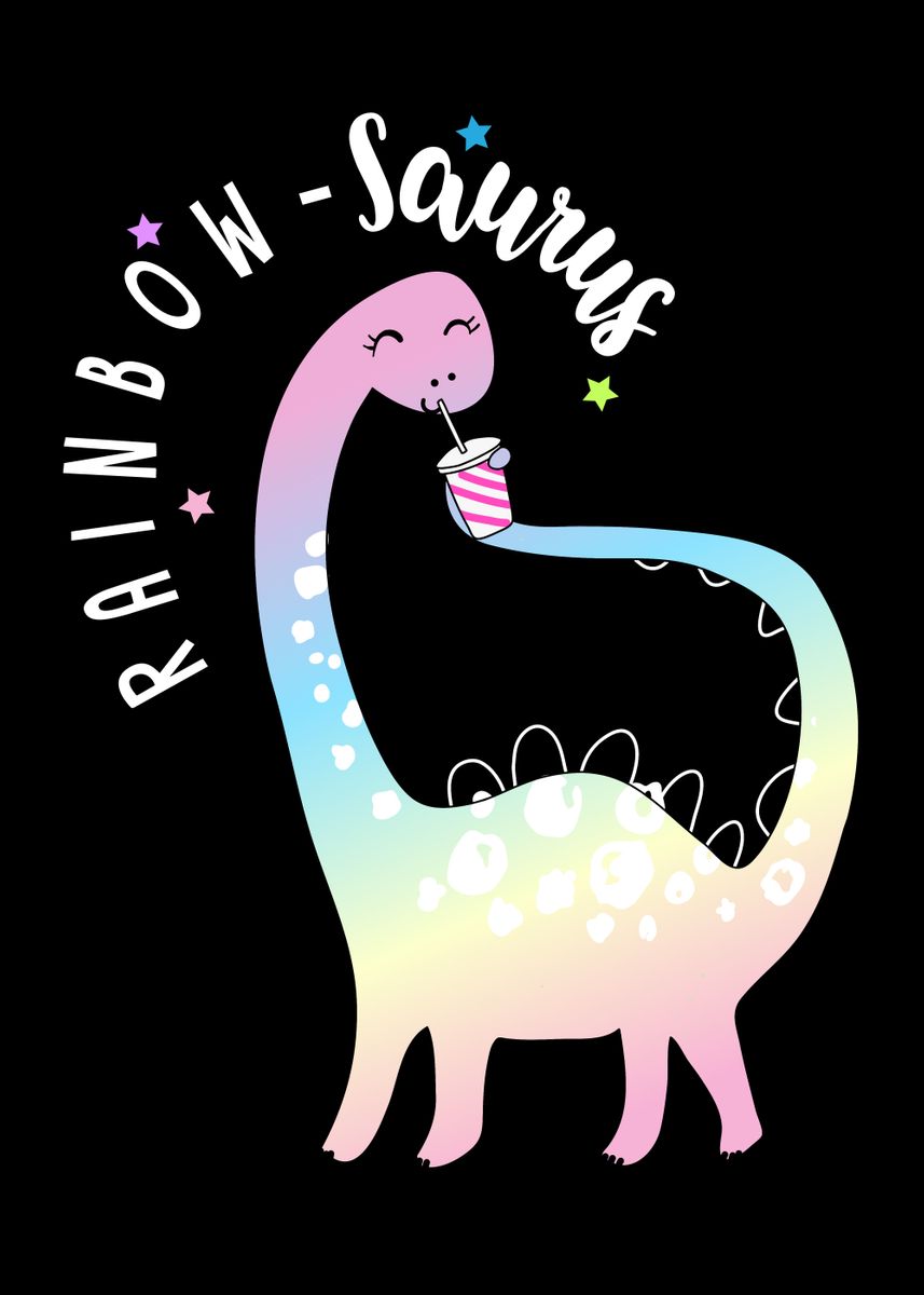 'Dinosaur Animal Cute Quote' Poster, picture, metal print, paint by ...