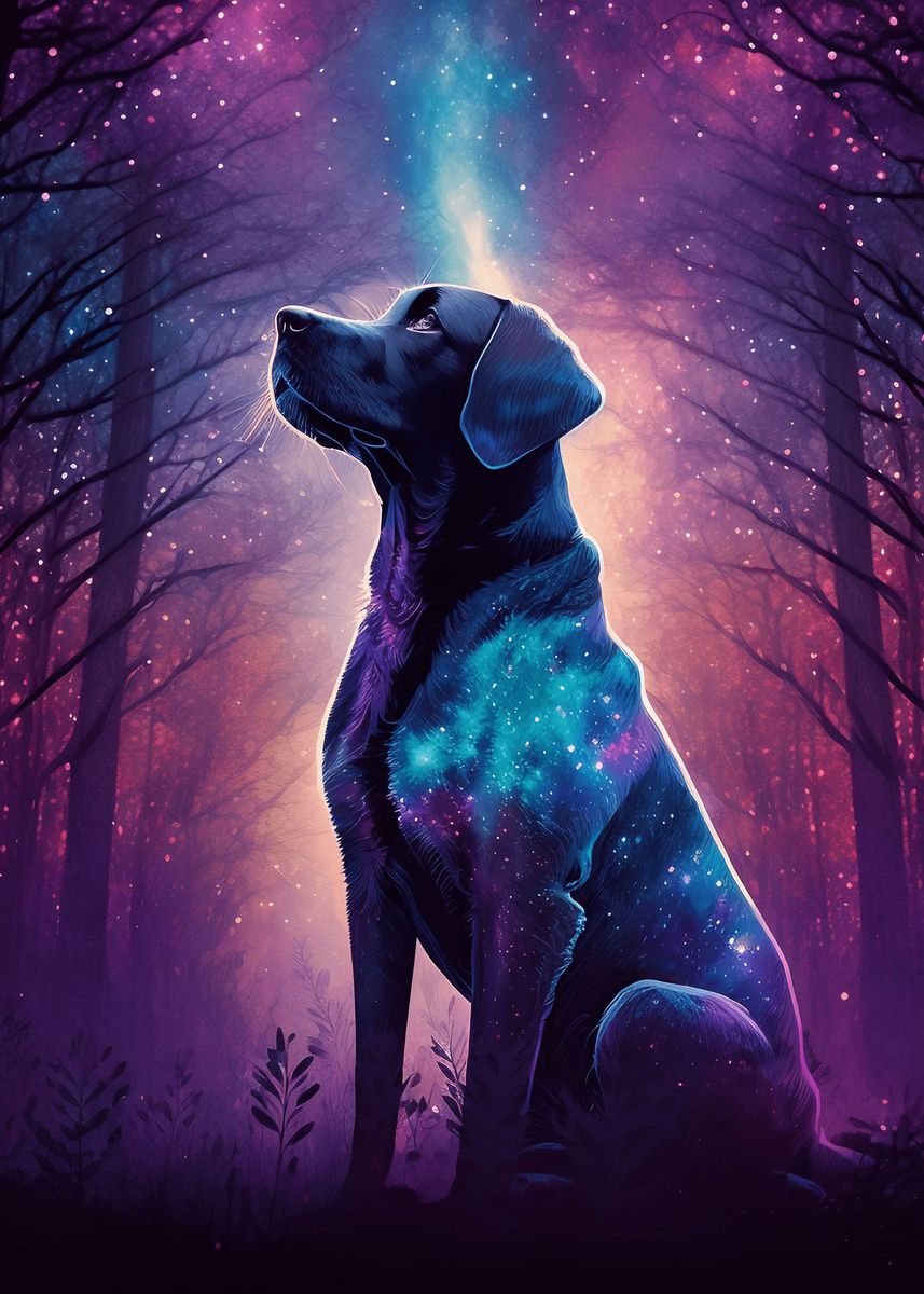 'Labrador Retriever Fantasy' Poster by Barney Decor | Displate