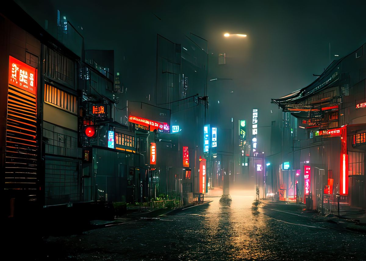 'Cyberpunk city' Poster by ArtWorld Emporium | Displate