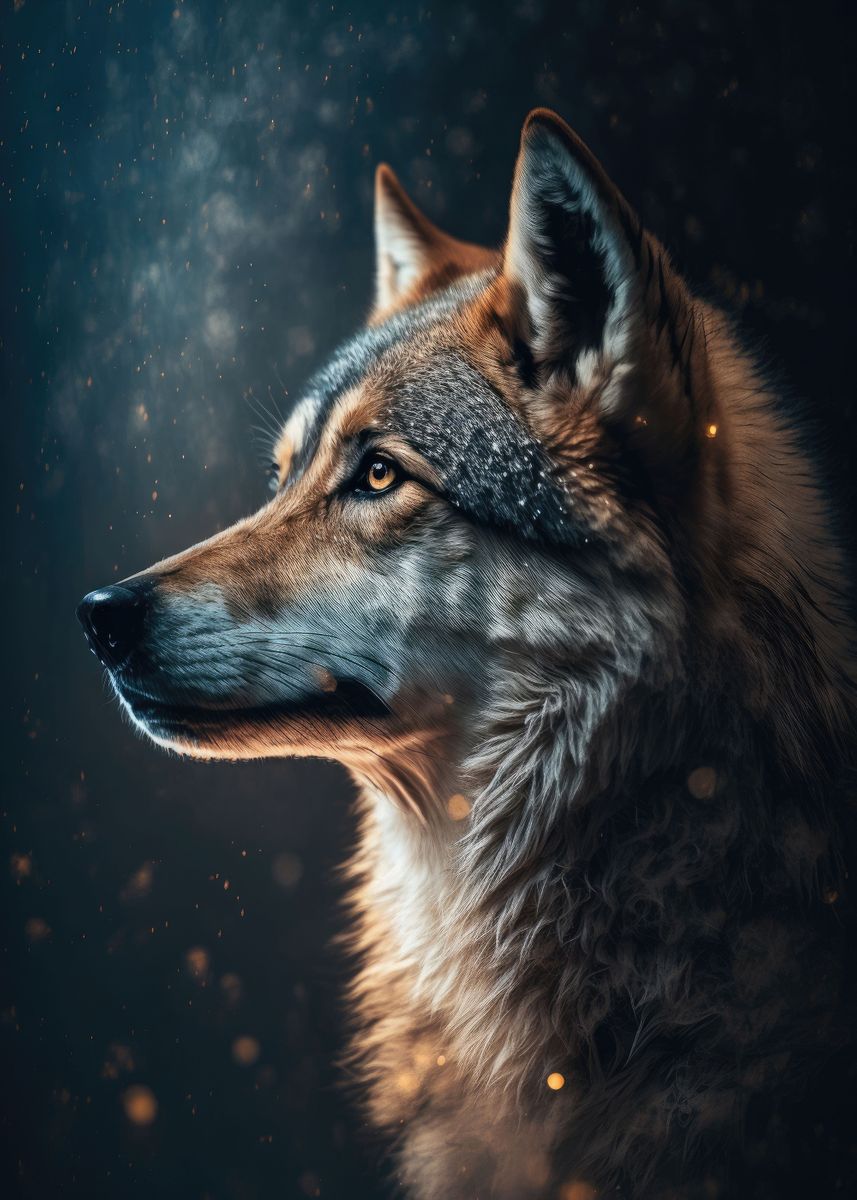 'Wolf Portrait' Poster, picture, metal print, paint by Michael Mattler ...