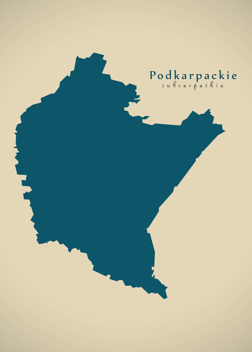 'Podkarpackie state map' Poster, picture, metal print, paint by Ingo ...