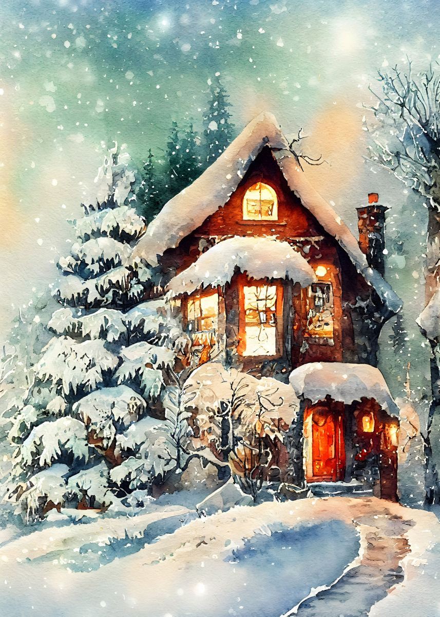 'Watercolor Winter' Poster by Fasn Designs | Displate