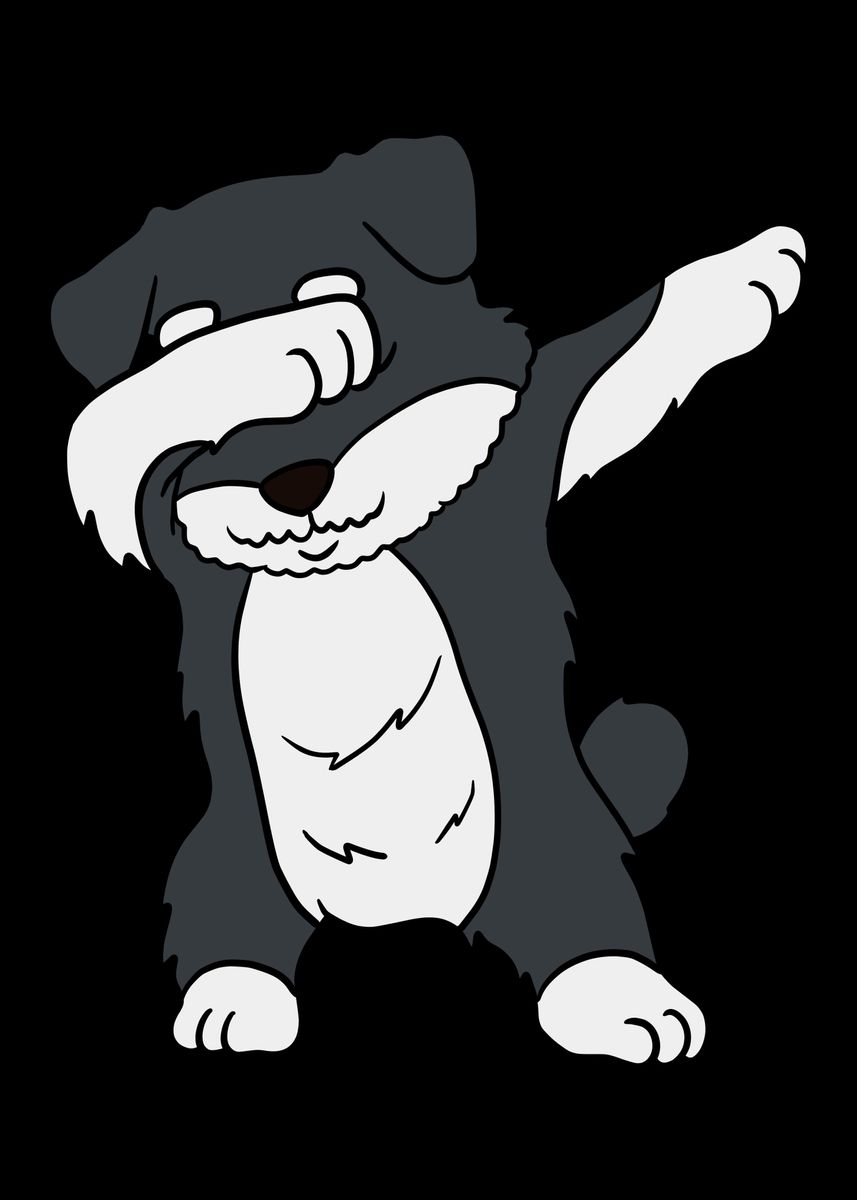 'Mini Schnauzer Dabbing' Poster, picture, metal print, paint by Hexor ...