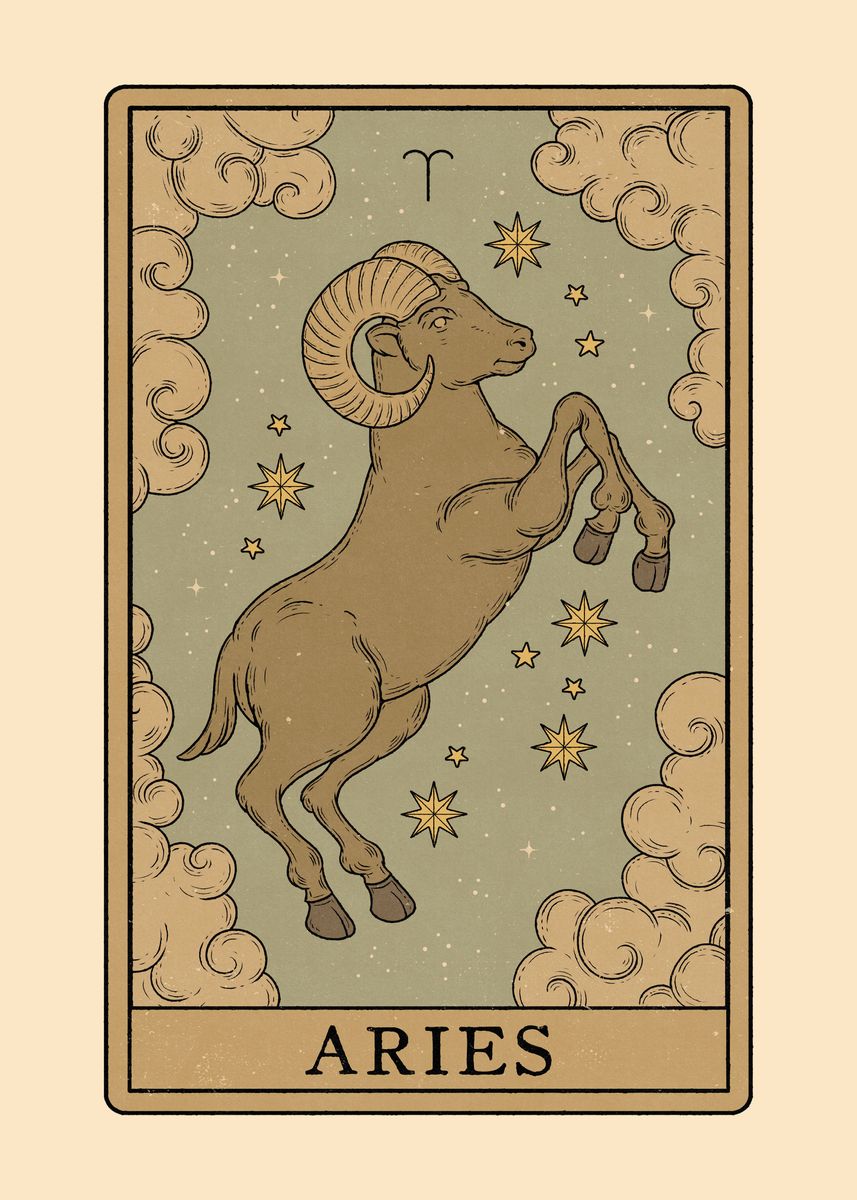 'Aries Tarot Card' Poster, picture, metal print, paint by Thiago Corrêa ...