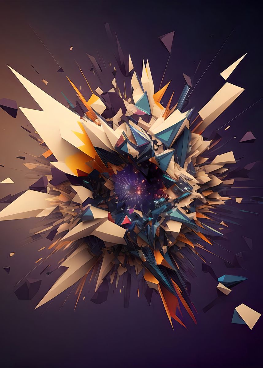 'Abstract 27' Poster, picture, metal print, paint by Brandon Achaibar ...