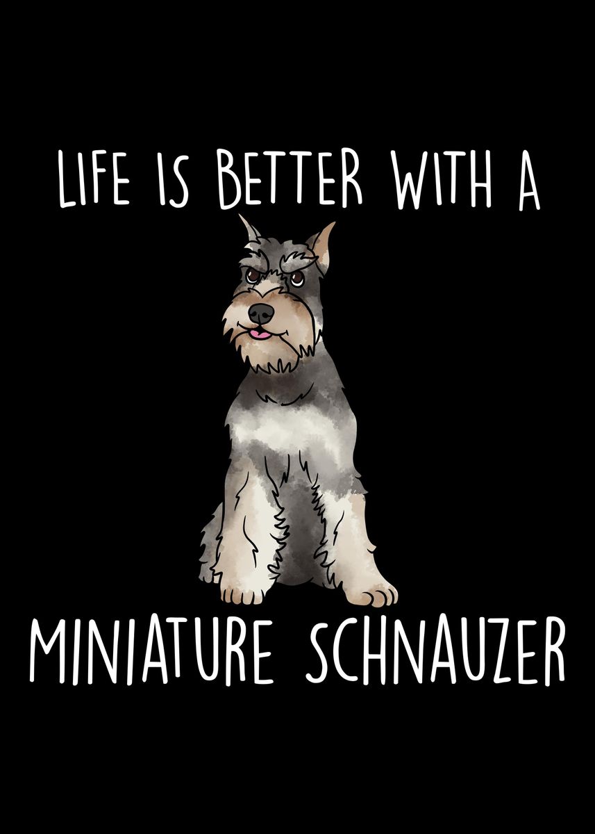 'Miniature Schnauzer' Poster, picture, metal print, paint by Hexor | Displate