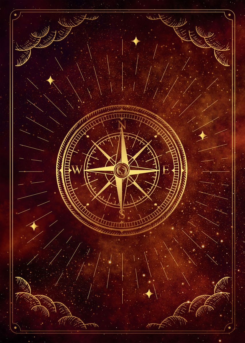 'Tarot Star compass' Poster, picture, metal print, paint by Michael ...