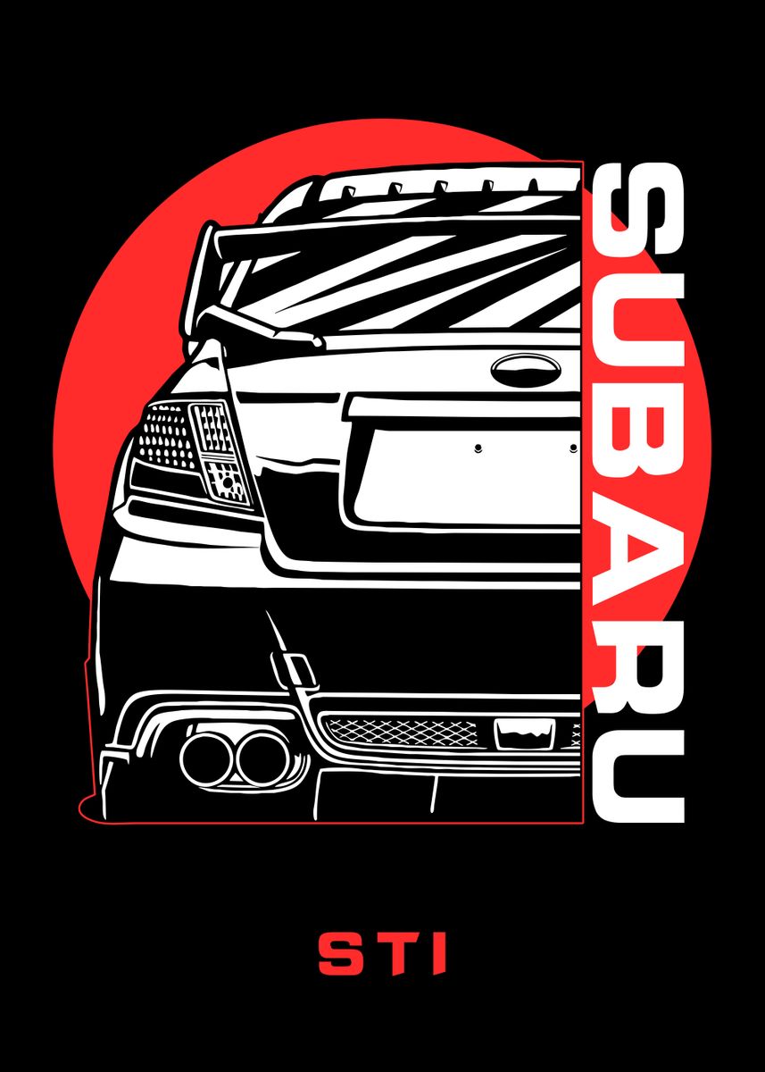 'Subaru STI' Poster, picture, metal print, paint by Faissal Thomas ...