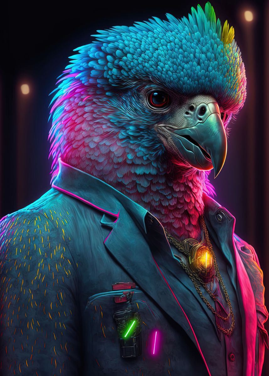 'Miami Night Feather' Poster, picture, metal print, paint by Atif Aziz ...