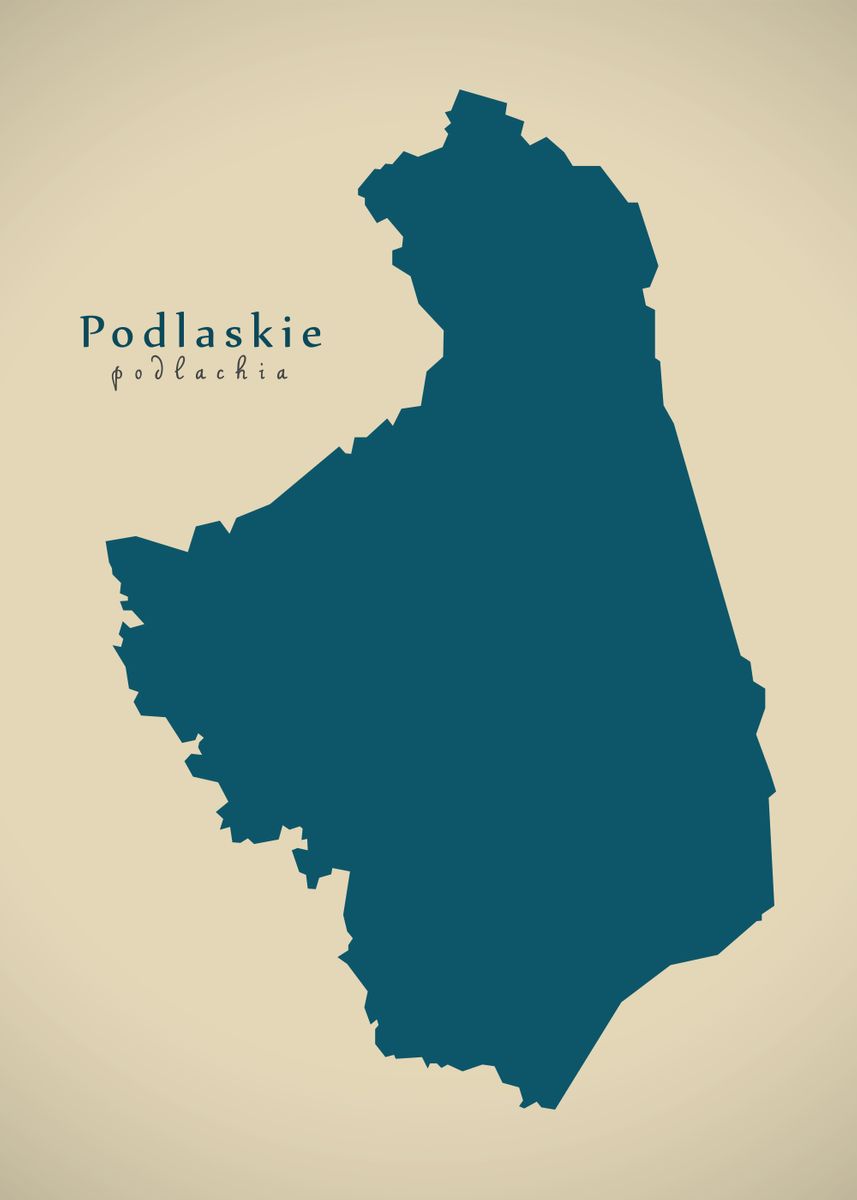 'Podlaskie state map' Poster, picture, metal print, paint by Ingo ...