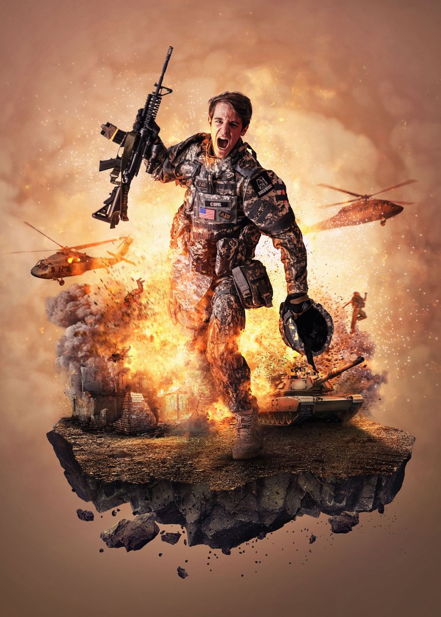 'Action Man' Poster, picture, metal print, paint by kabluey | Displate