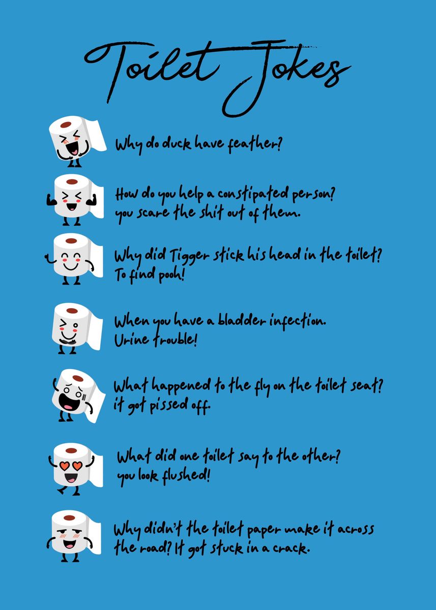 'Toilet funny jokes' Poster, picture, metal print, paint by UNIKORN ...