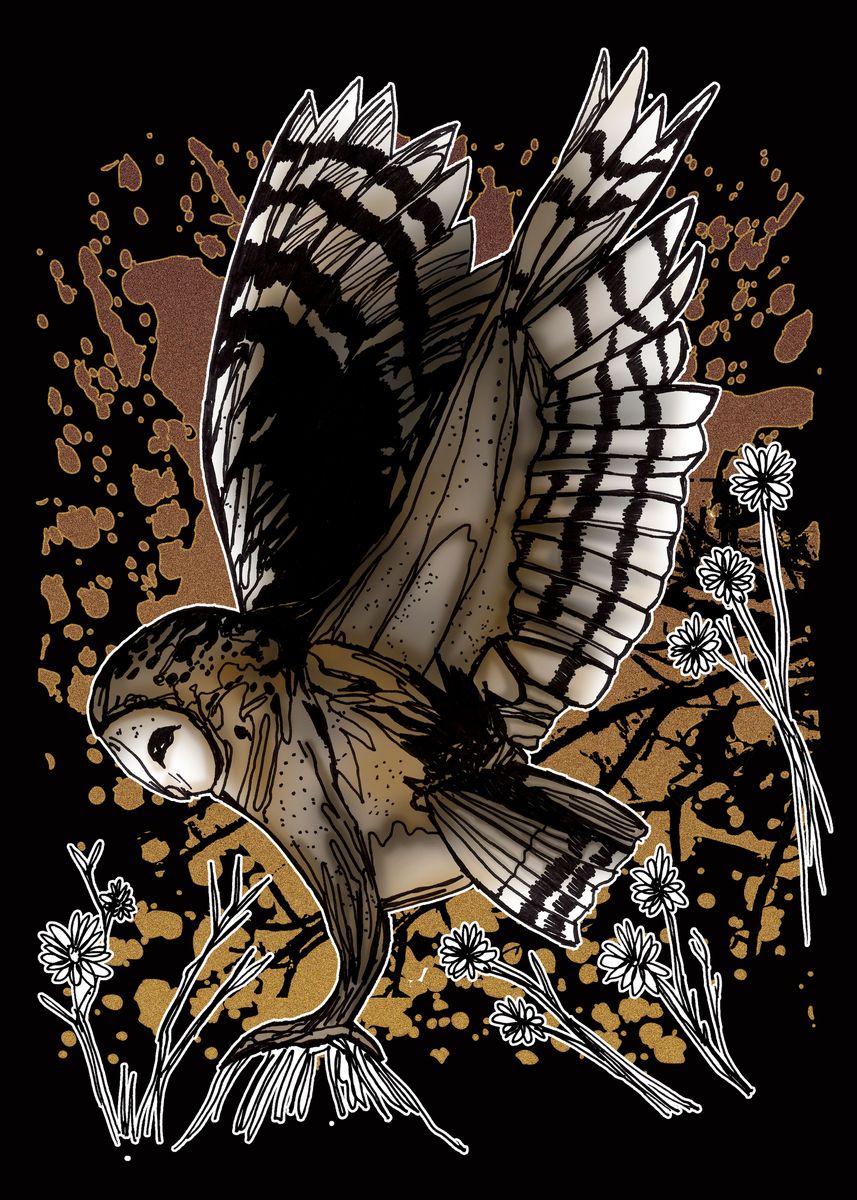 'Barn Owl Stance' Poster by Adamzworld | Displate