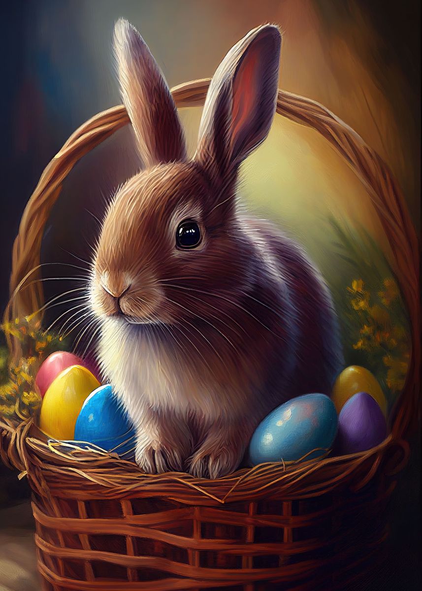 'Rabbit Easter Bunny Animal' Poster, picture, metal print, paint by ...
