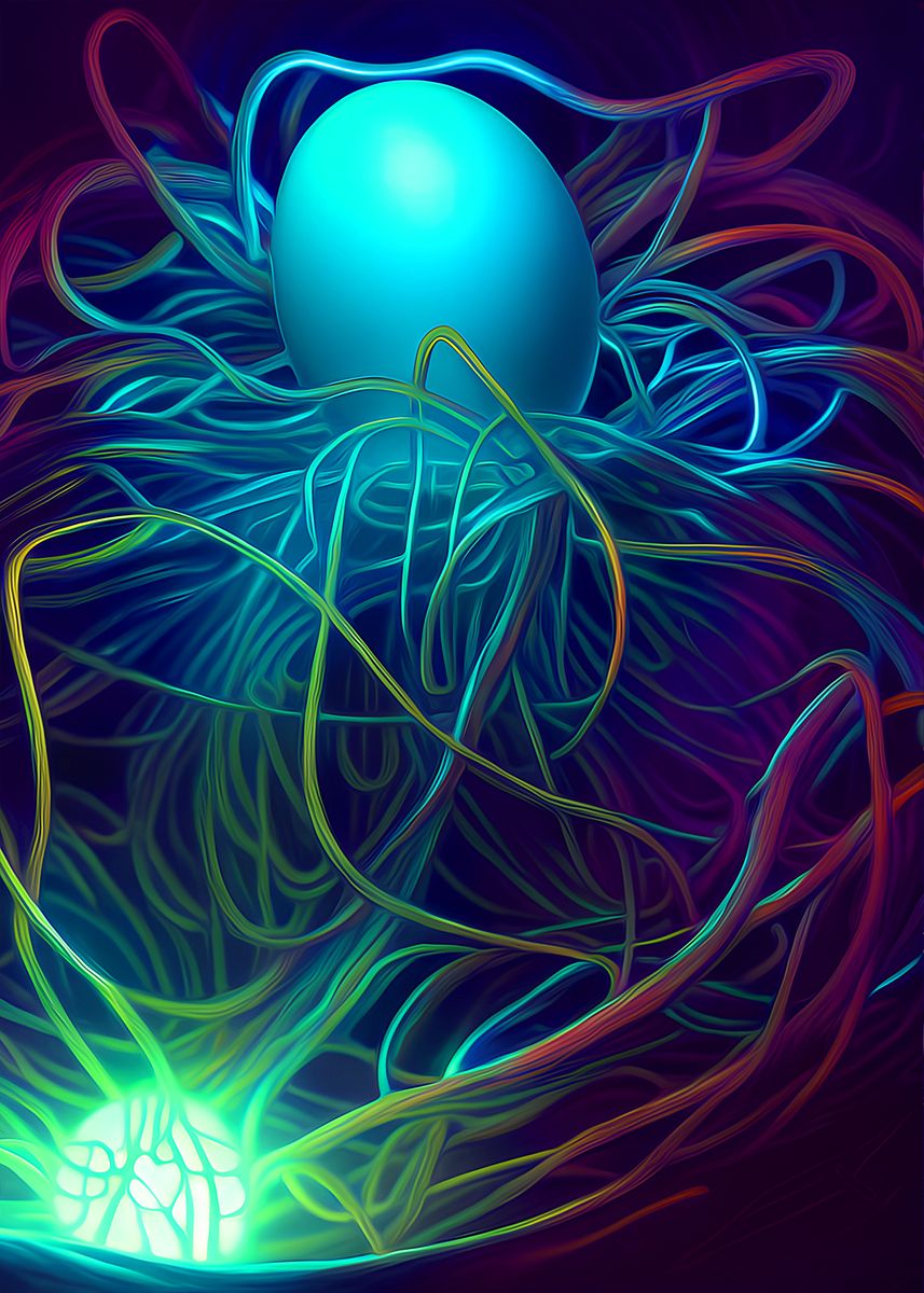 'Alien Egg I' Poster, picture, metal print, paint by NoMans | Displate