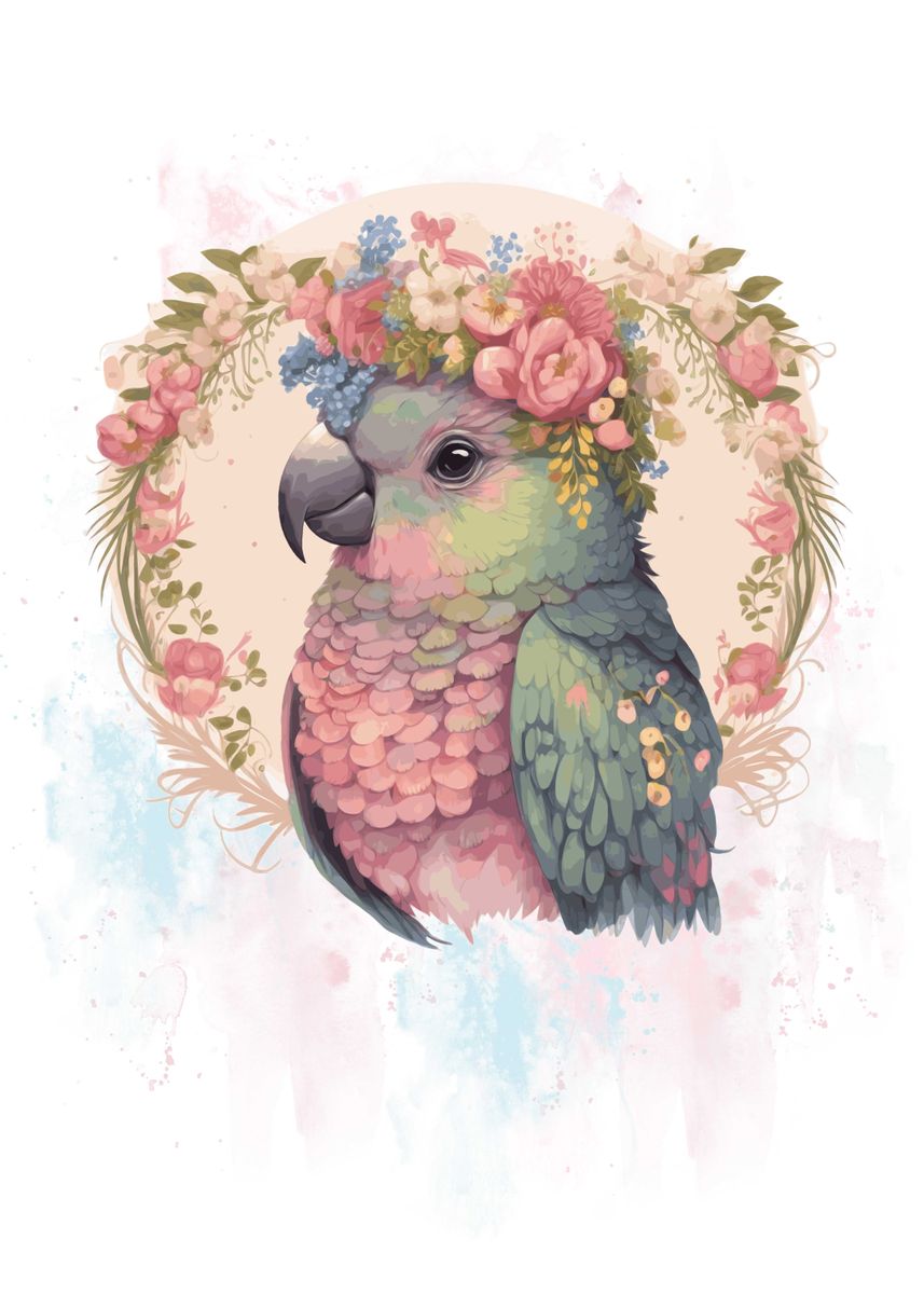 'Cute Pious Bird Painting' Poster, picture, metal print, paint by ...