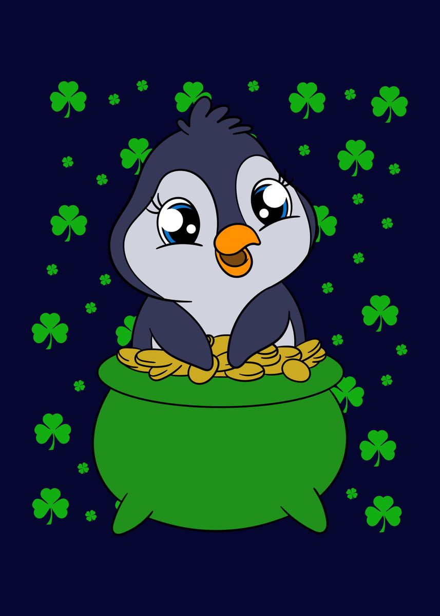 'St Patricks Day Penguin' Poster by MzumO | Displate