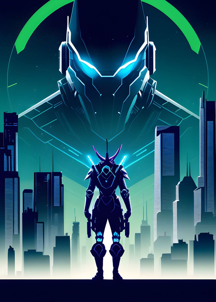 'Cyberpunk Mech Suit' Poster, picture, metal print, paint by SABSLABS ...