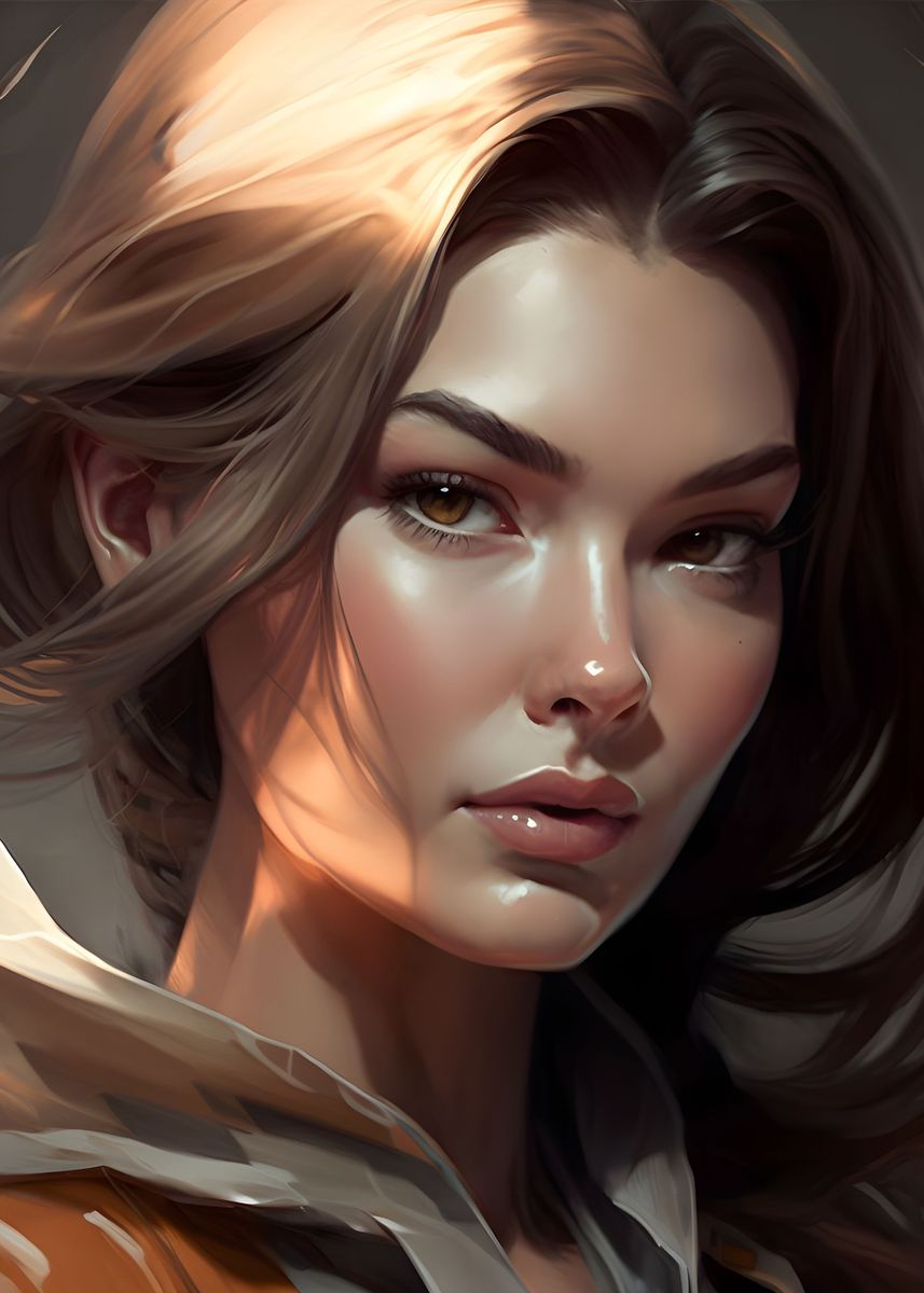 'Fantasy Portrait Sylvia' Poster, picture, metal print, paint by Jai ...
