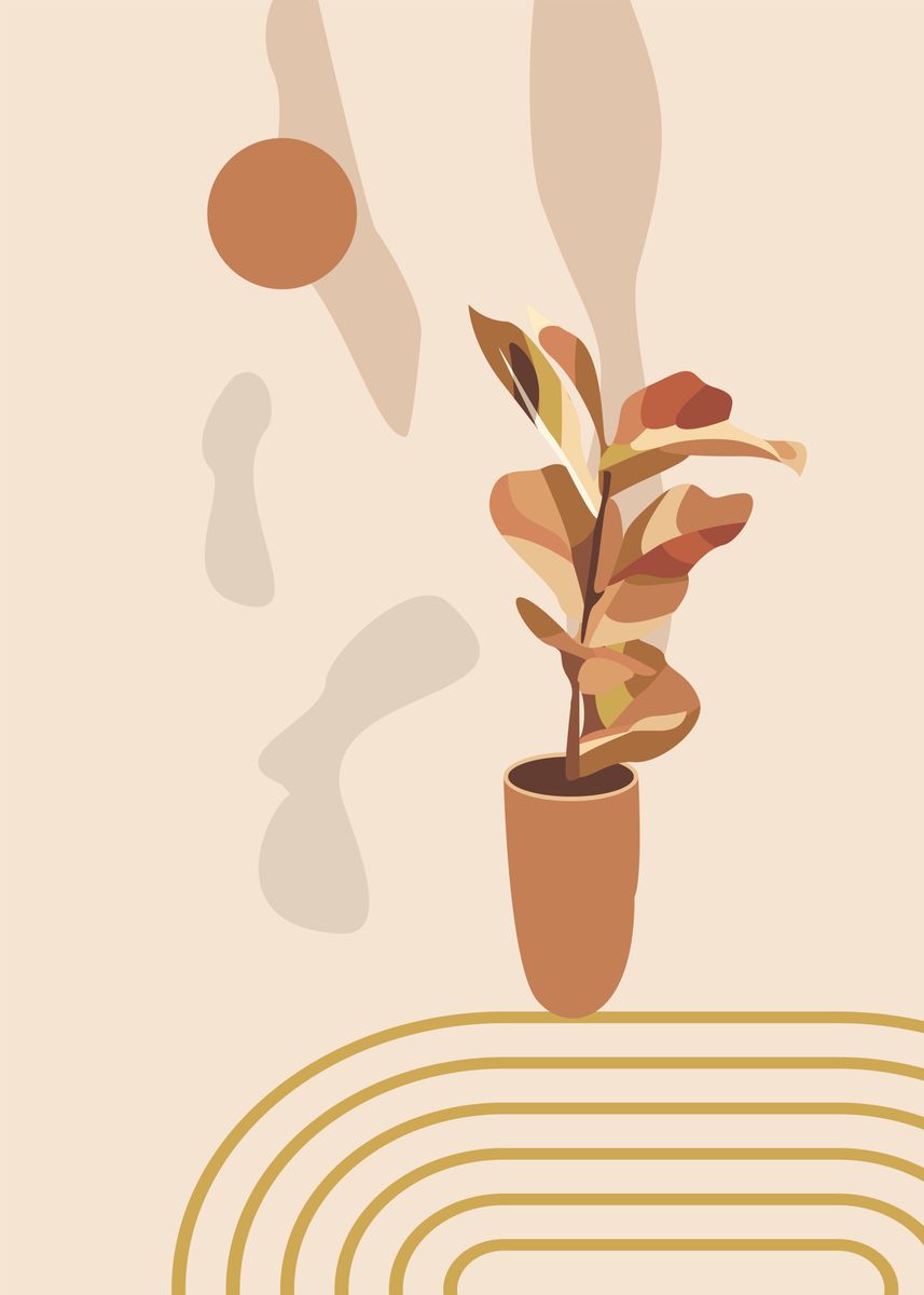 'boho house plant' Poster by Ratna Mutia Dewi | Displate