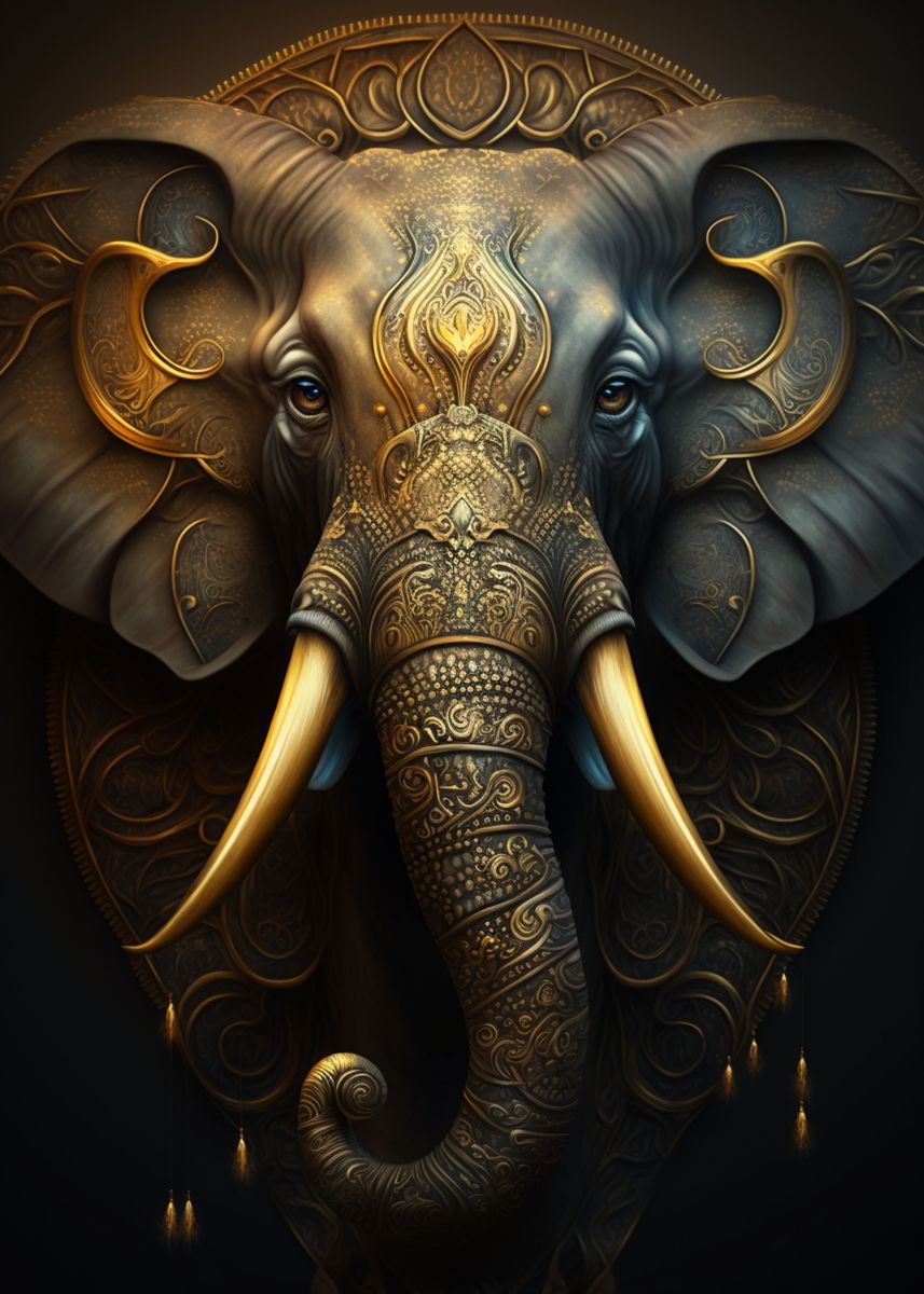 'Mystic Elephant' Poster, picture, metal print, paint by Amit Debnath ...