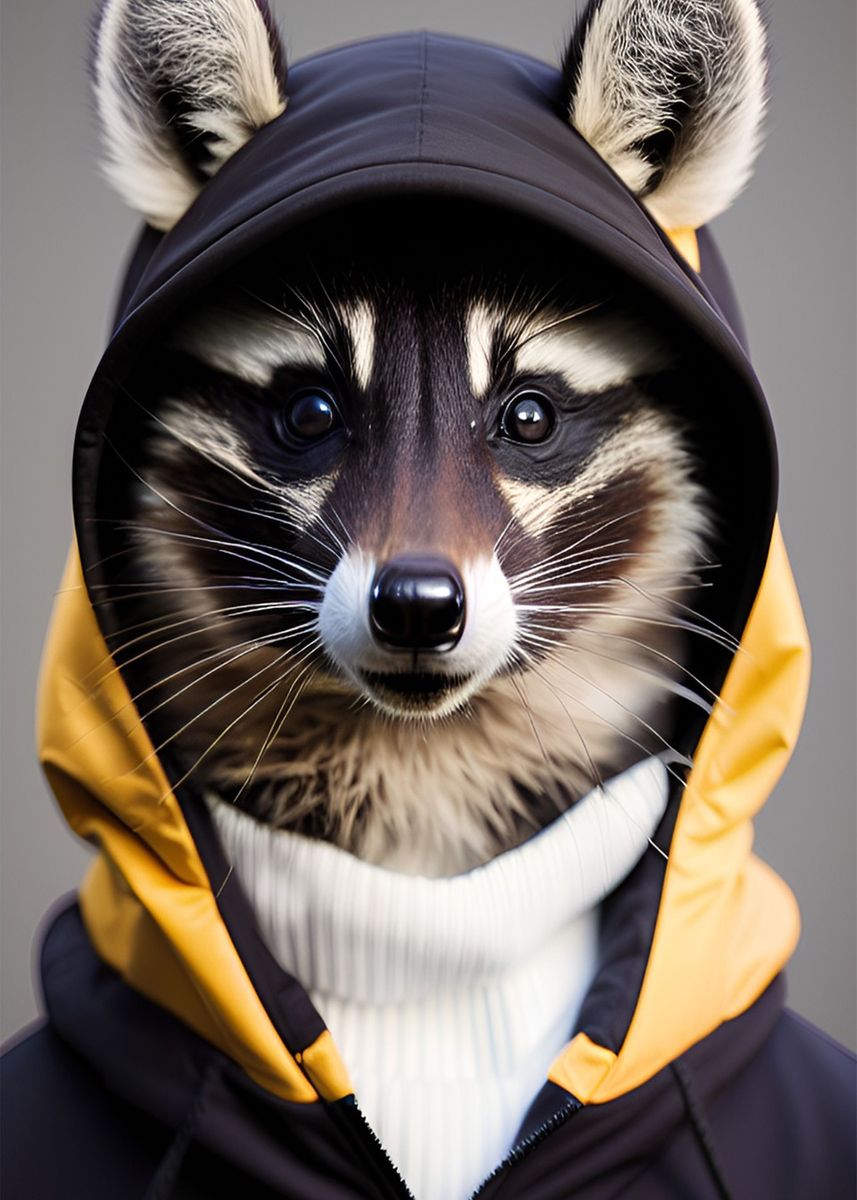 'Raccoon Animal Posters' Poster, picture, metal print, paint by Ben ...