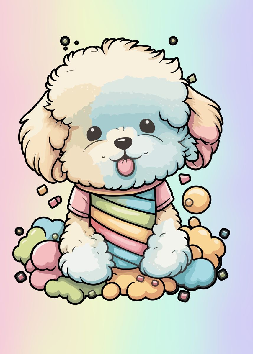 'Cute dog chibi style' Poster, picture, metal print, paint by thoif ...