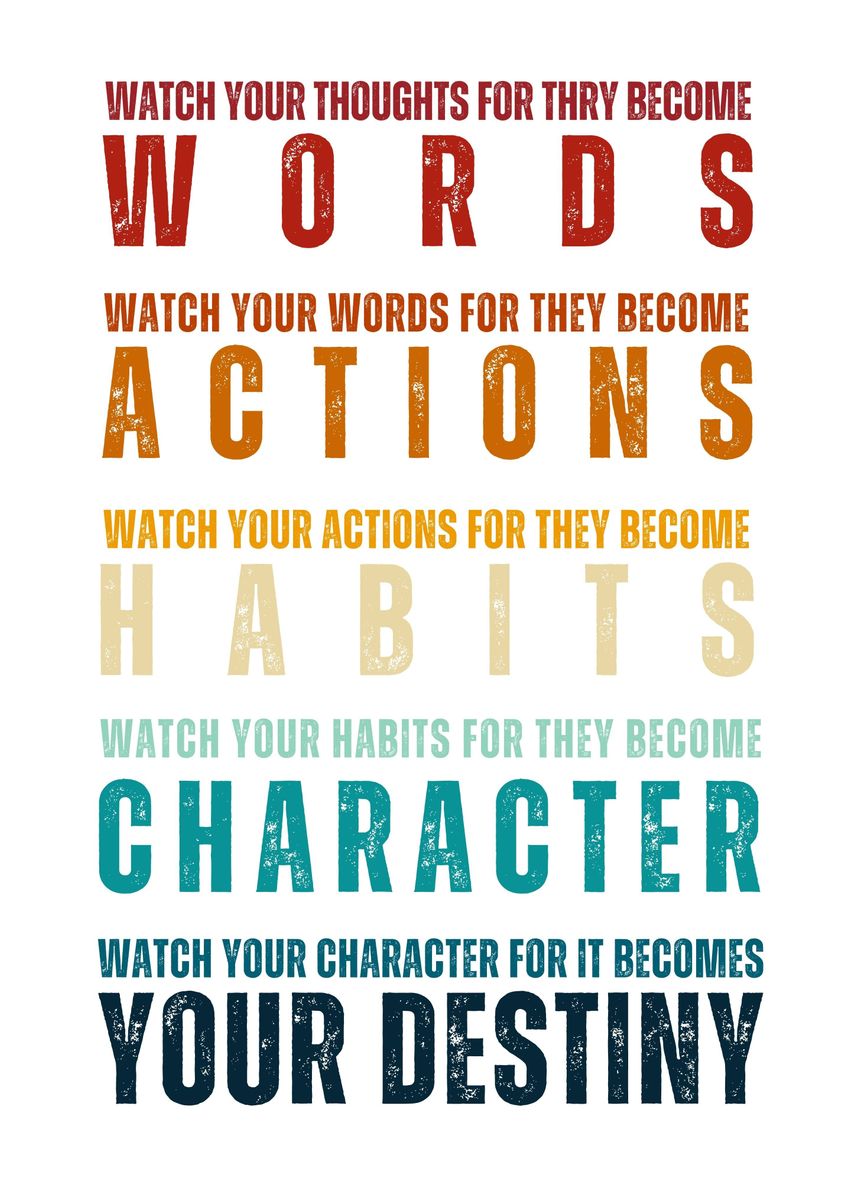 'Motivation Text Art' Poster, picture, metal print, paint by Nae | Displate