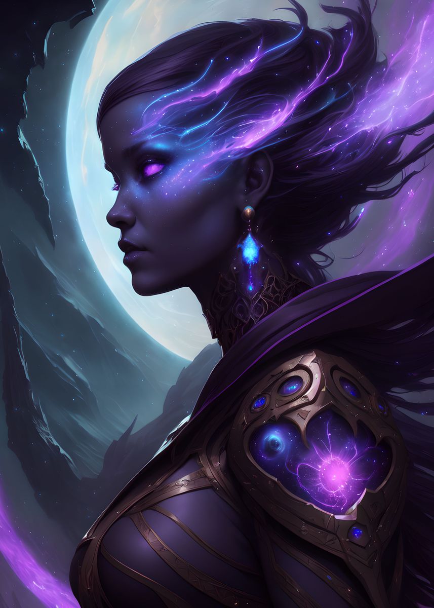 'Cosmic sorceress' Poster, picture, metal print, paint by Lukasz ...