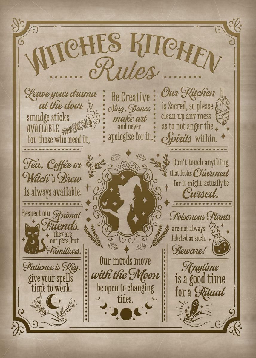'Witch Kitchen Rules' Poster, picture, metal print, paint by XandYart ...