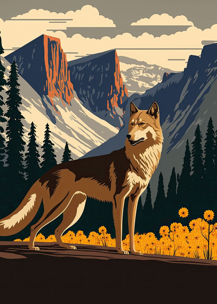 'Wolf Art Series Style 8' Poster, picture, metal print, paint by ...