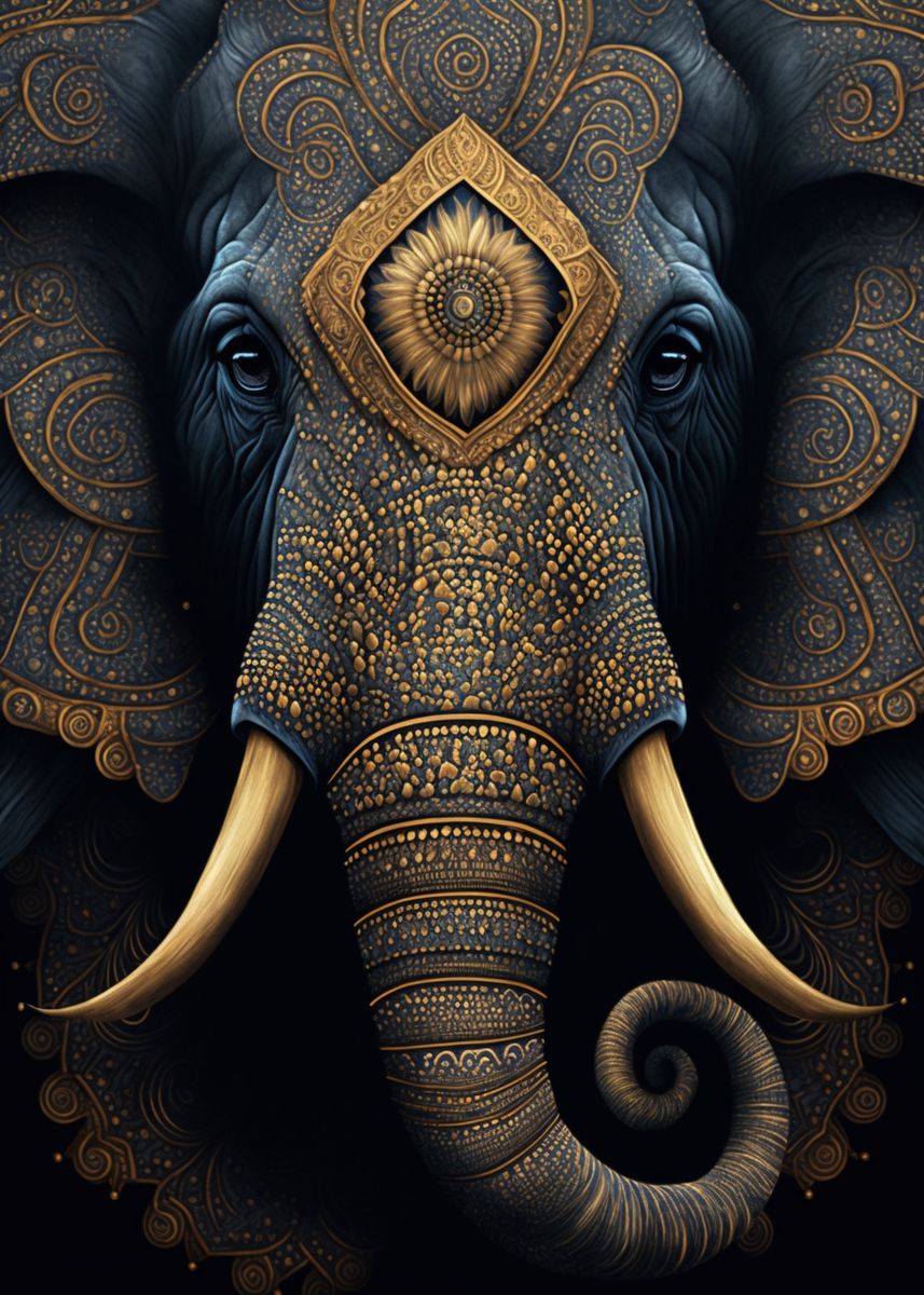 'Mystic Elephant' Poster, picture, metal print, paint by Amit Debnath ...
