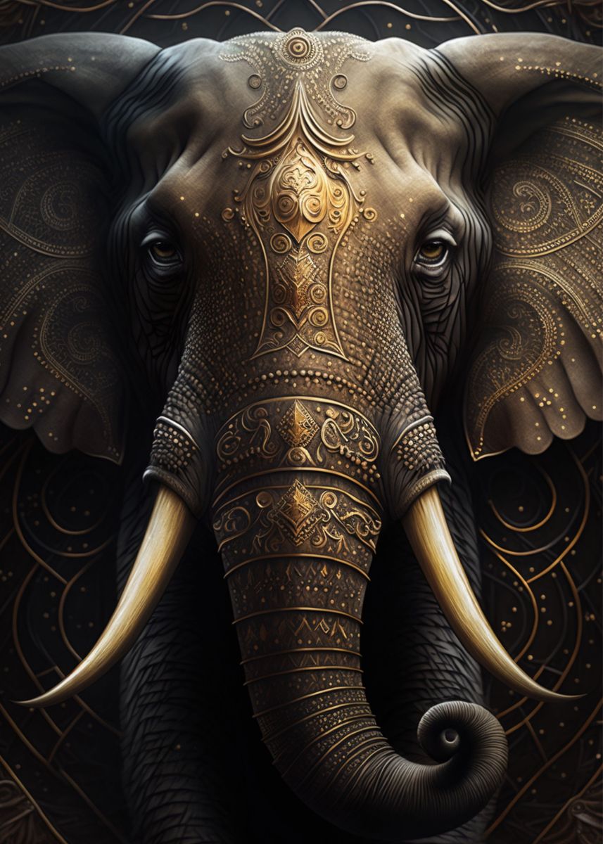 'Mystic Elephant' Poster, picture, metal print, paint by Amit Debnath ...