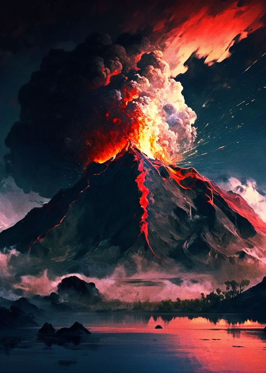 'Eruption Volcano' Poster, picture, metal print, paint by Muh Asdar ...
