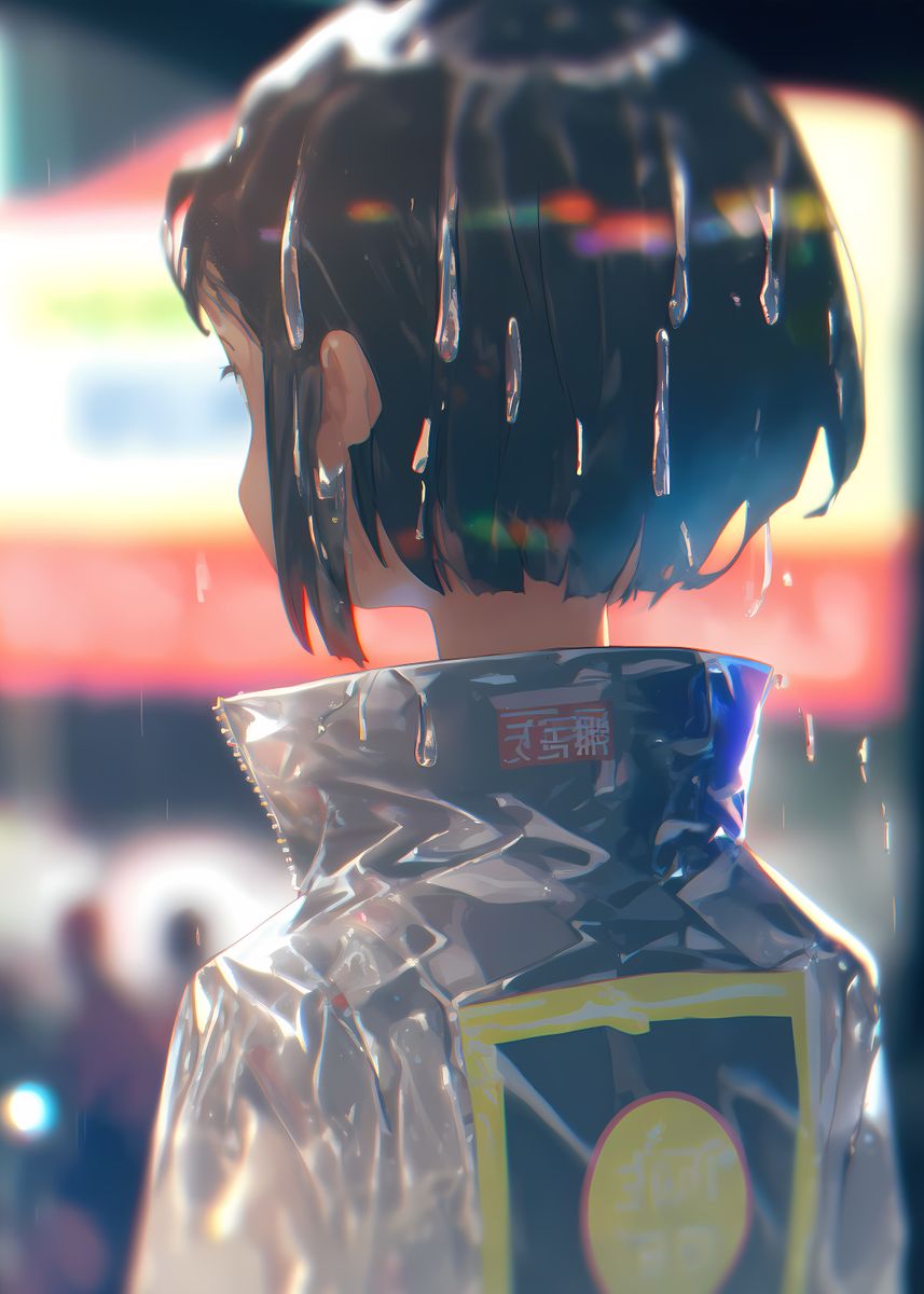 'anime girl short hair' Poster, picture, metal print, paint by artH ...